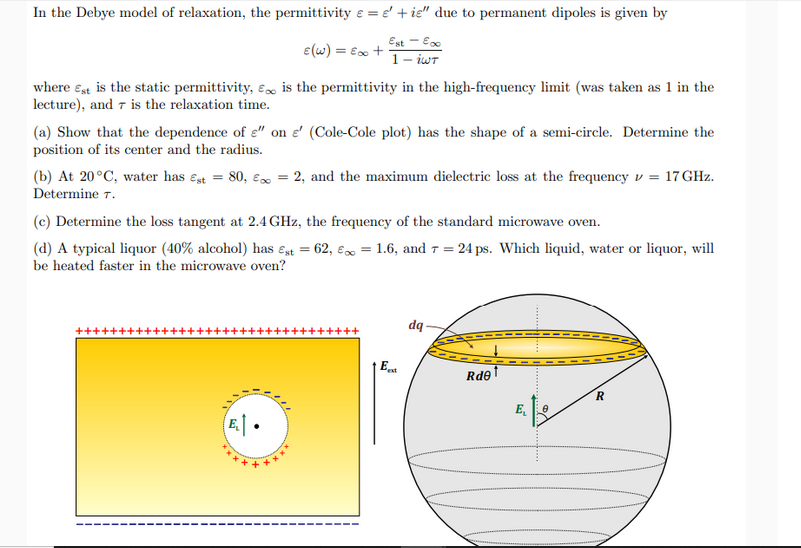 Solved In the Debye model of relaxation, the permittivity | Chegg.com