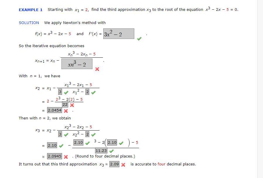 Solved Use Newton S Method With The Specified Initial
