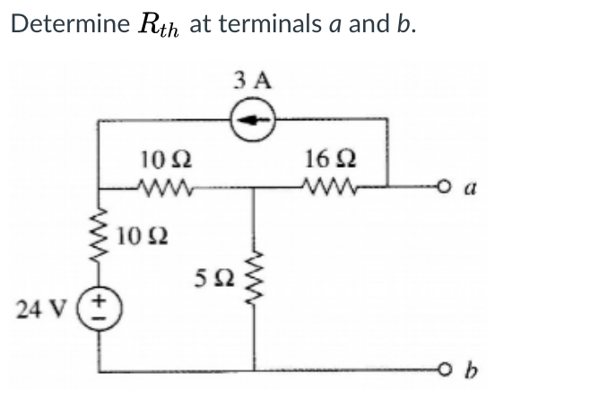 Solved Determine Rth at terminals a and b. ?? 10 2 16 2 Ct | Chegg.com