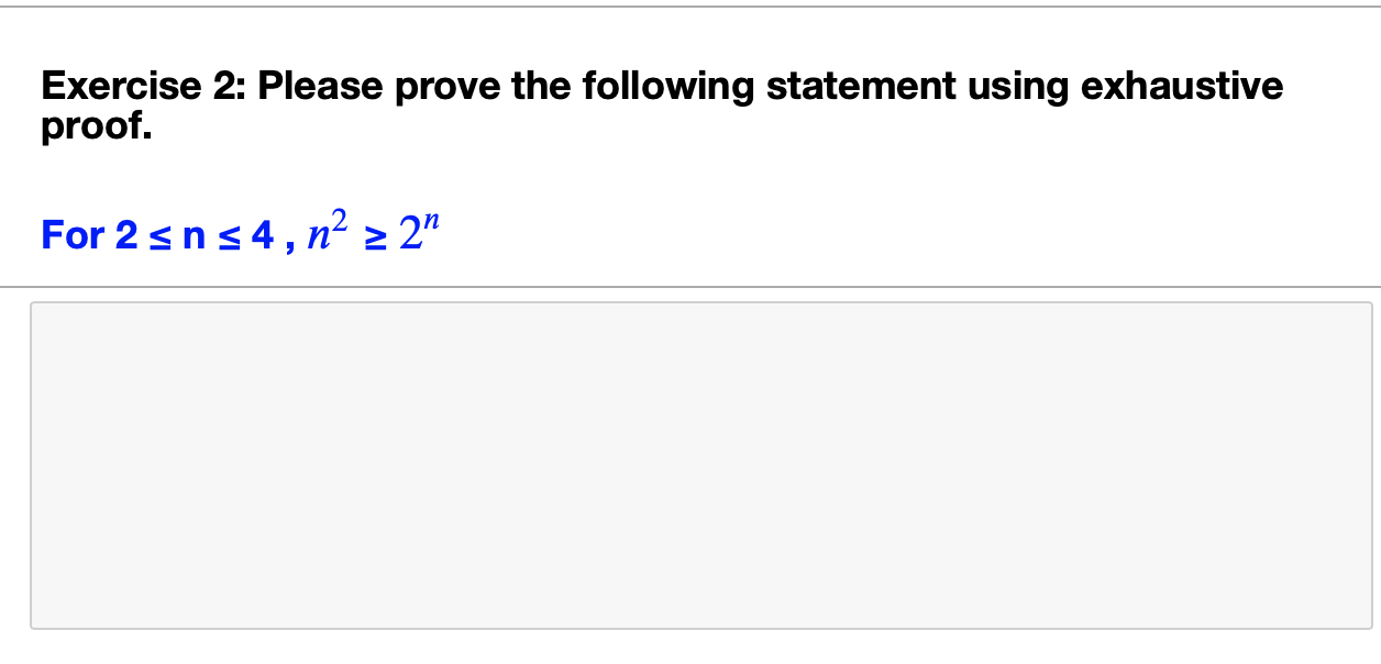 Solved Exercise 2: Please prove the following statement | Chegg.com