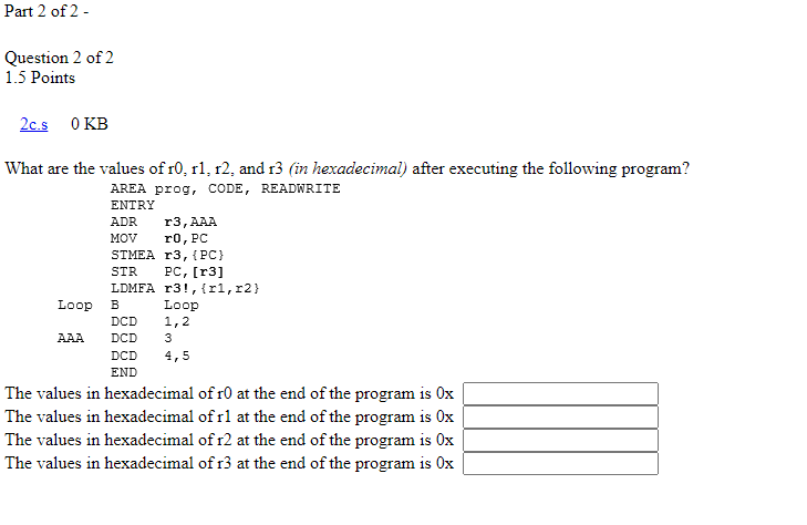 Question 2 of 2 1.5 Points 2c.s 0 | Chegg.com
