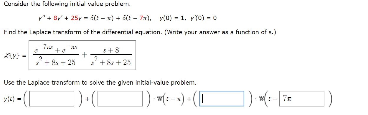 Solved Consider the following initial value problem. y" + | Chegg.com