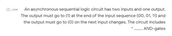 Solved (2) An asynchronous sequential logic circuit has two | Chegg.com