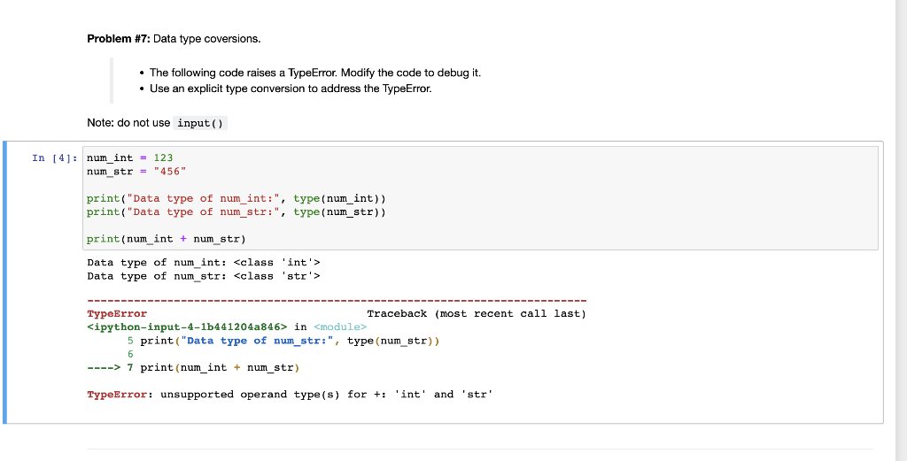 Solved Problem 7 Data Type Coversions The Following 6948