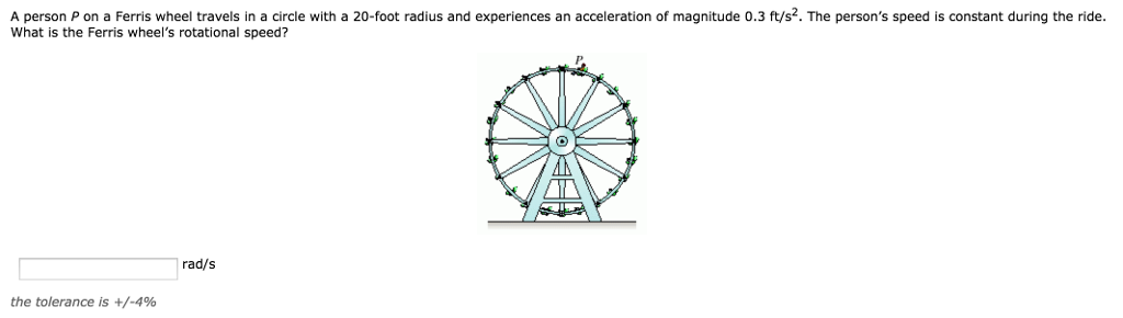 Solved A person P on a Ferris wheel travels in a circle with | Chegg.com
