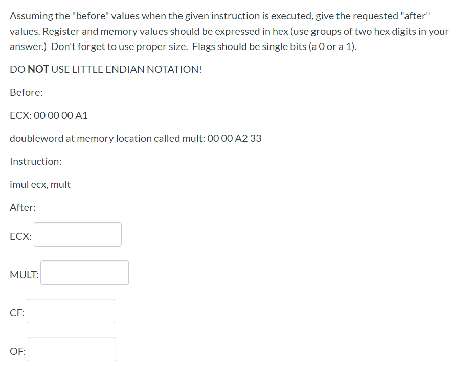Solved Assuming the "before" values when the given | Chegg.com