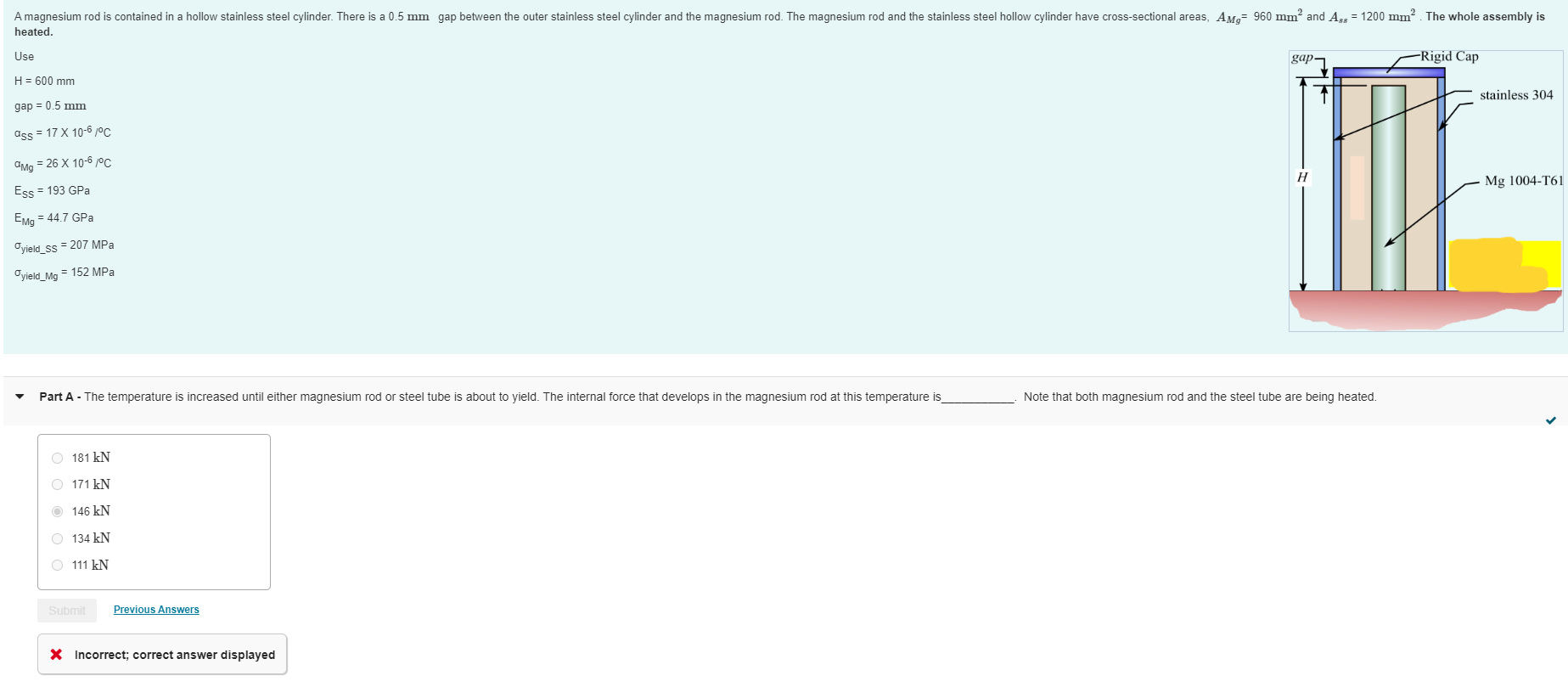 Solved heated. Use \[ \begin{array}{l} \mathrm{H}=600 | Chegg.com