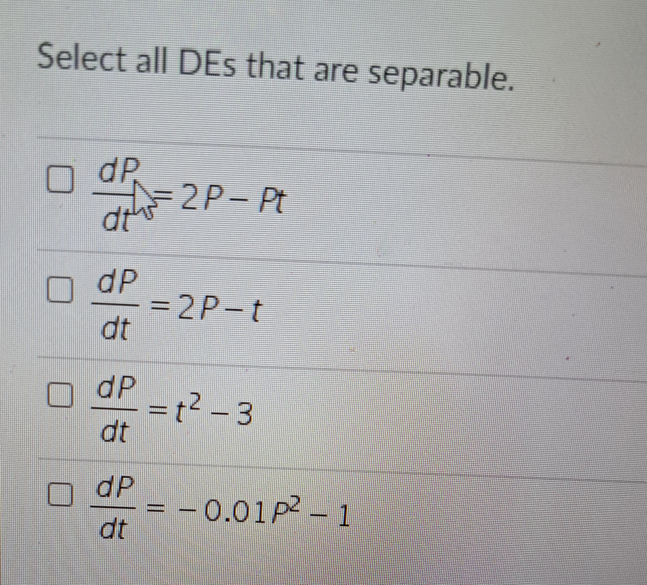 Solved Select All Des That Are