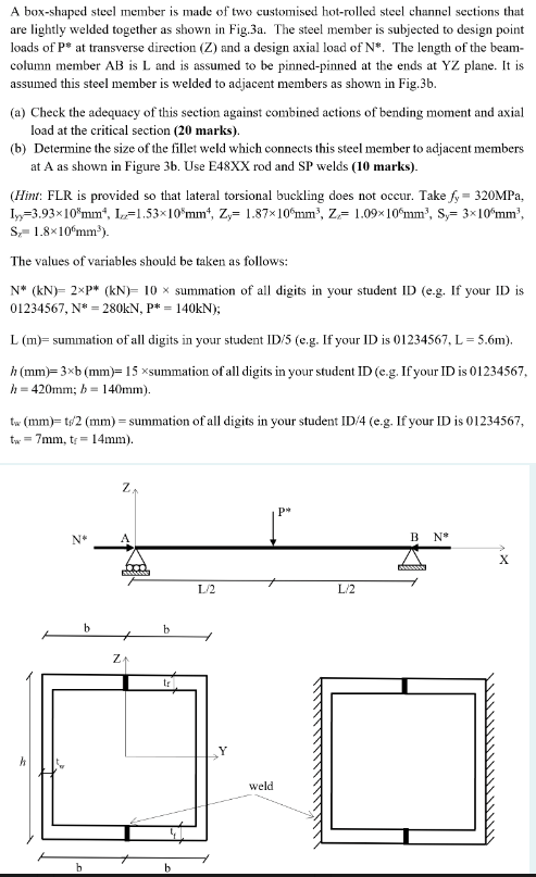 A box-shaped steel member is made of two customised | Chegg.com