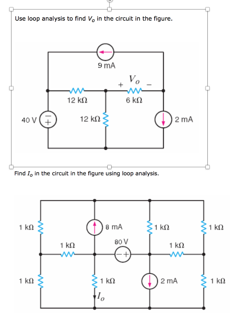 Solved Use loop analysis to find Vo in the circuit in the | Chegg.com