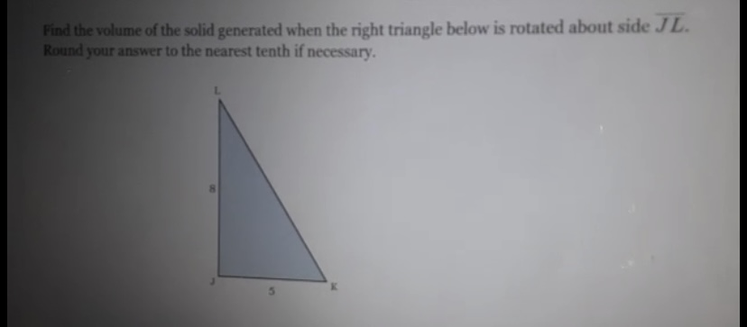 Solved Find the volume of the solid generated when the right | Chegg.com