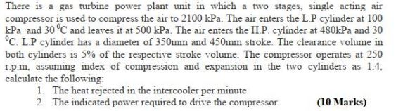 Solved There is a gas turbine power plant unit in which a | Chegg.com