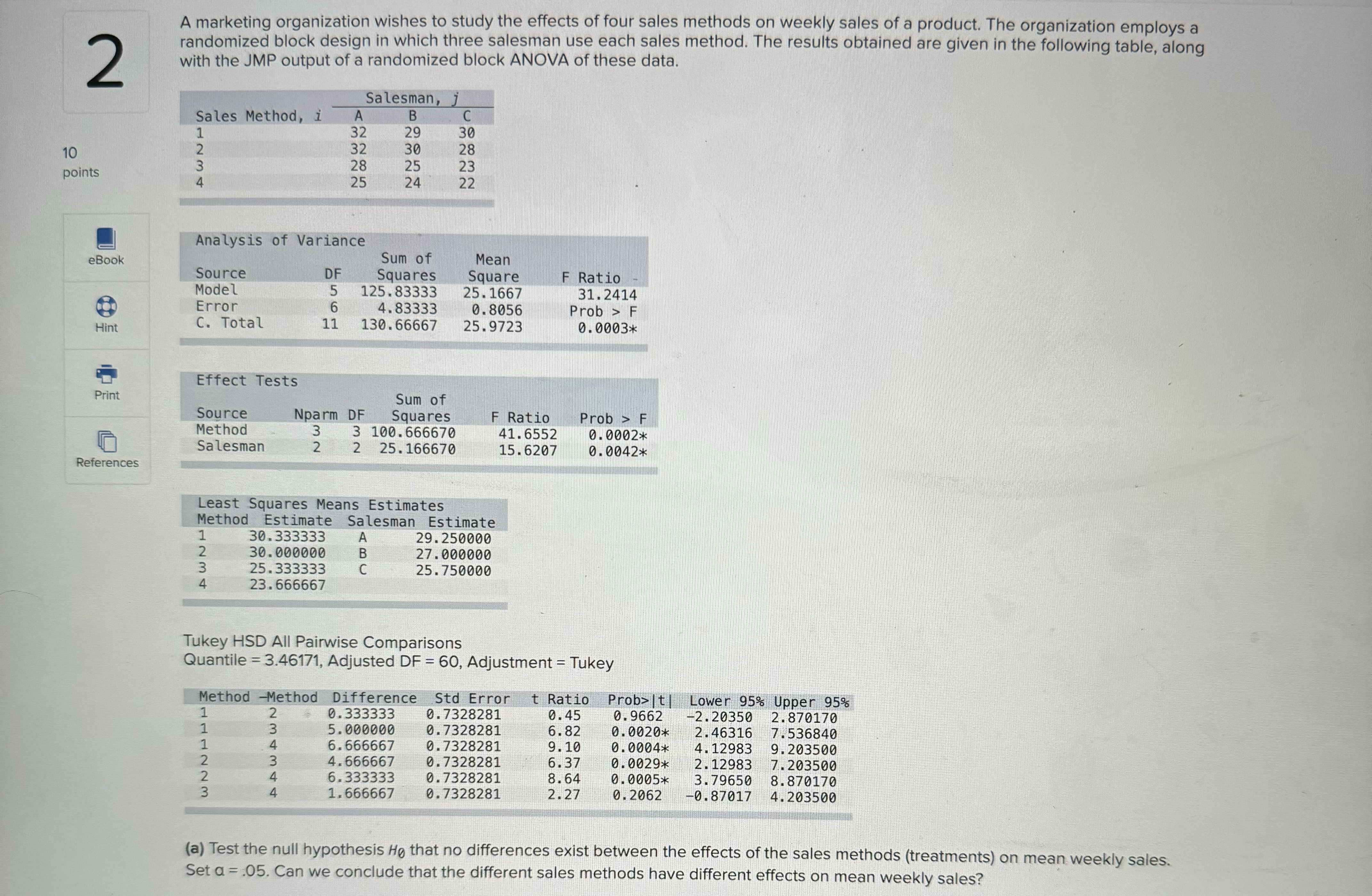 Solved (c) ﻿Use Tukey simultaneous 95 ﻿percent confidence | Chegg.com