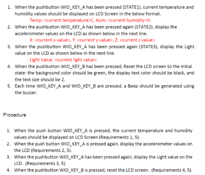 Solved 1. When the pushbutton WIO_KEY_A has been pressed | Chegg.com