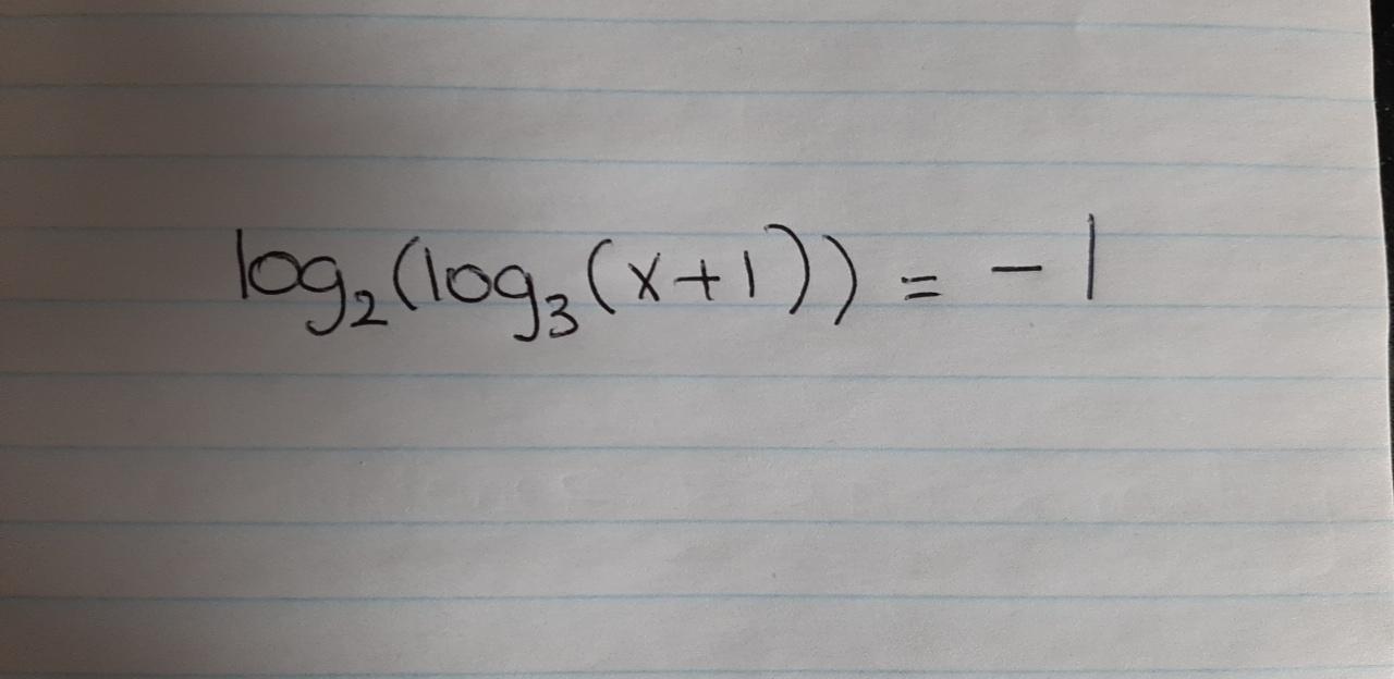 Solved log2 (log: (x+1)) = -1 | Chegg.com