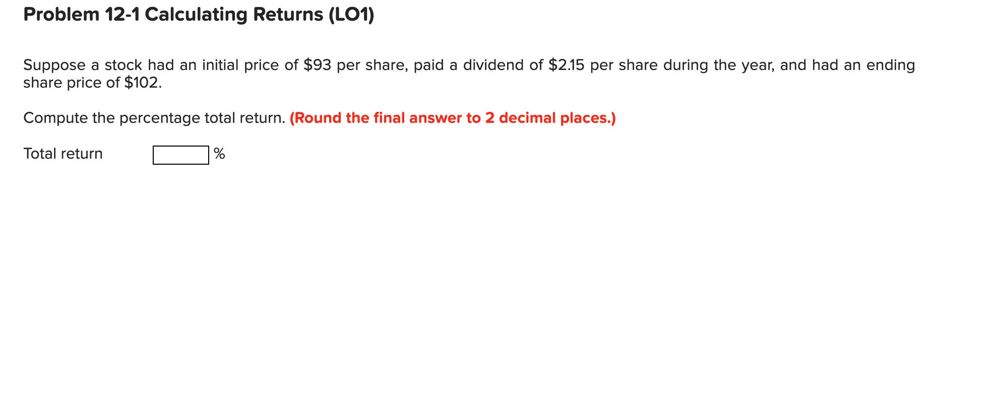 Solved Problem 12-1 Calculating Returns (LO1) Suppose a | Chegg.com