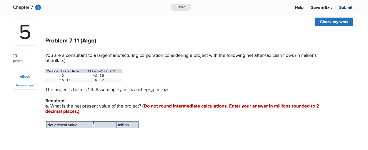 Solved Chapter 7 Saved Help Save & Exit Submit Check my work | Chegg.com