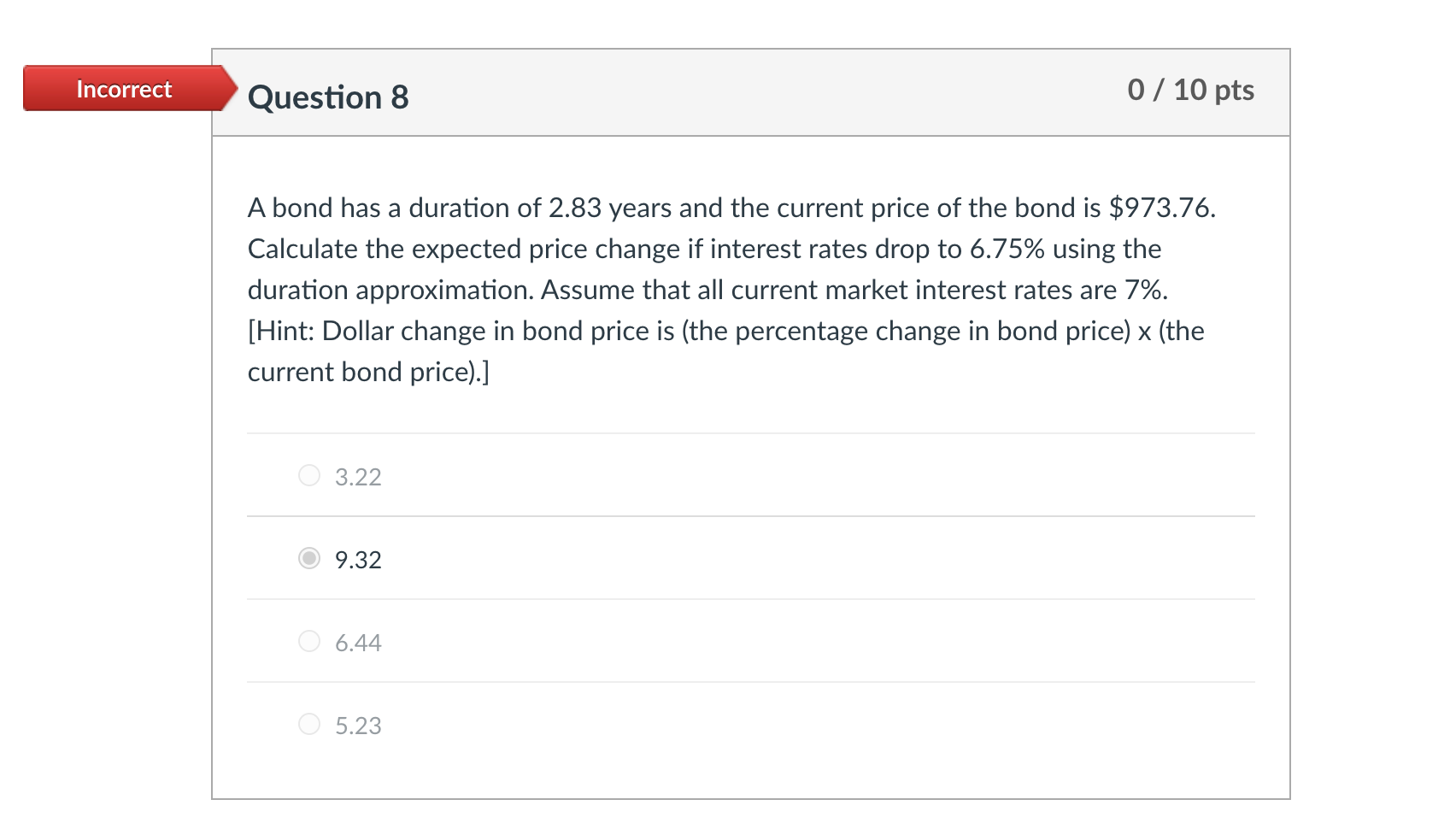 Solved A bond has a duration of 2.83 years and the current | Chegg.com