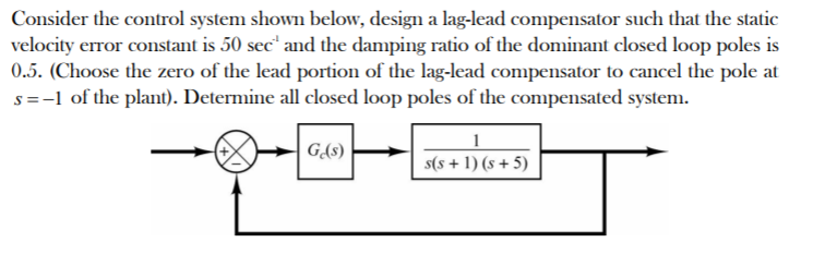 Solved Consider the control system that is shown below, | Chegg.com