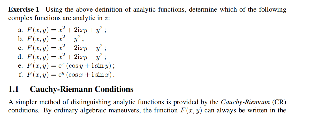 Solved 1. Analytic Functions Suppose F(x,y) is a complex | Chegg.com