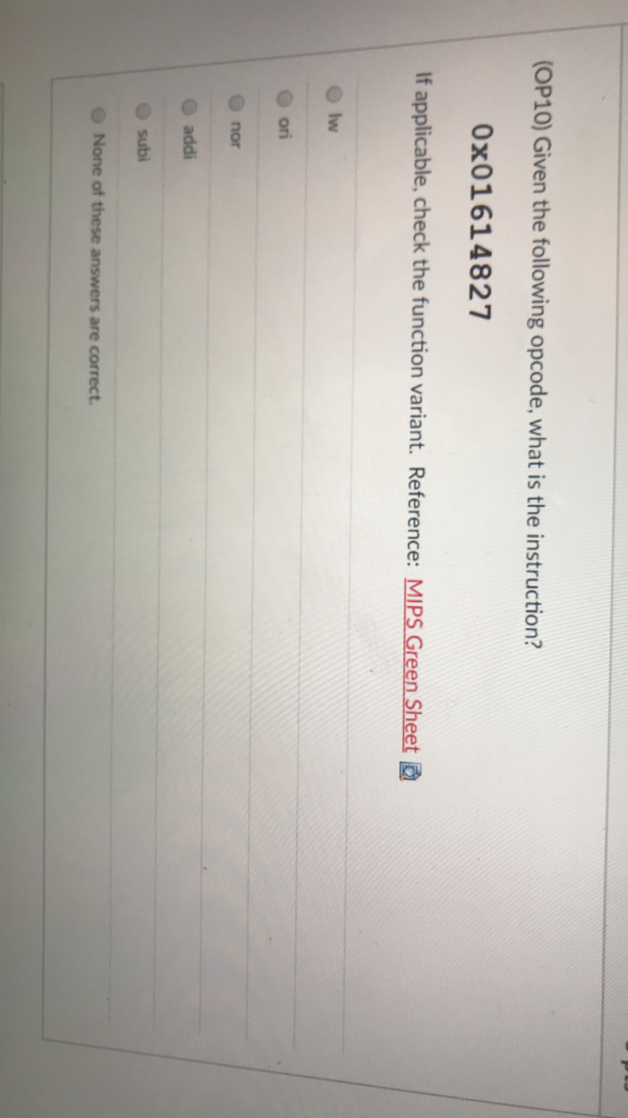 Solved (1F1) There are three integer instruction formats | Chegg.com