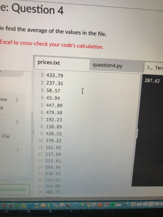 Solved 9.7 Code Practice: Question 4 Using the prices.txt | Chegg.com