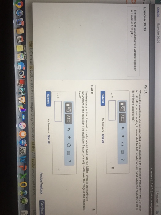 Solved The minimum capacitance of a variable capacitor in a | Chegg.com