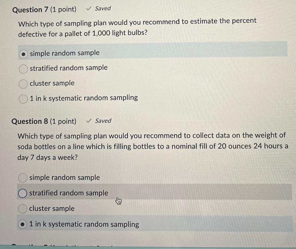 Solved Which type of sampling plan would you recommend to | Chegg.com