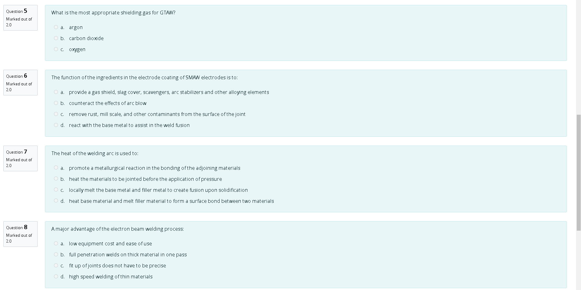 Solved Close preview A welding arc consists of a: Question 1 | Chegg.com