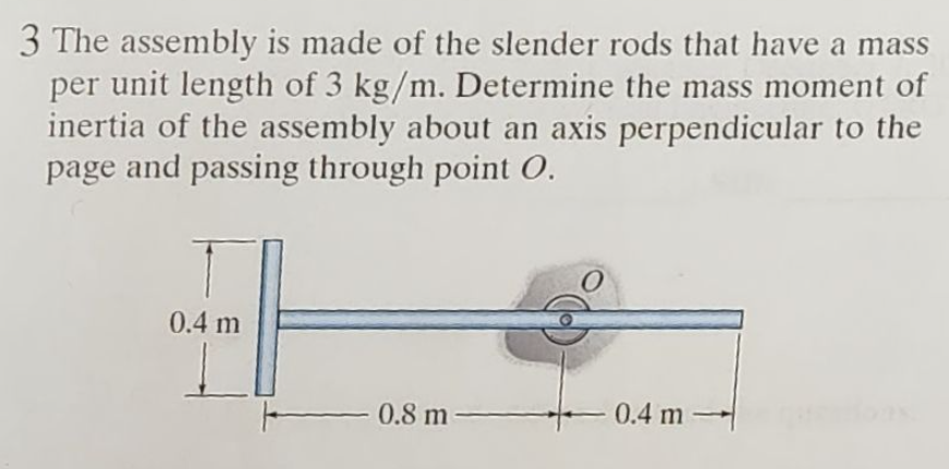 Solved 3 The assembly is made of the slender rods that have | Chegg.com