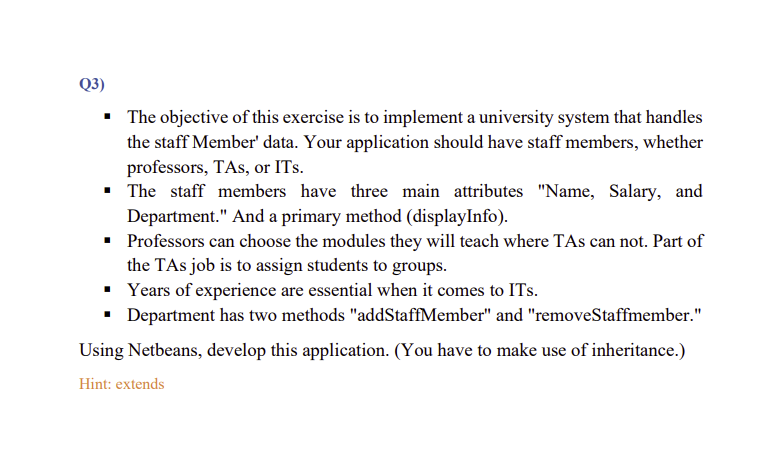 Solved Q3) • The objective of this exercise is to implement | Chegg.com