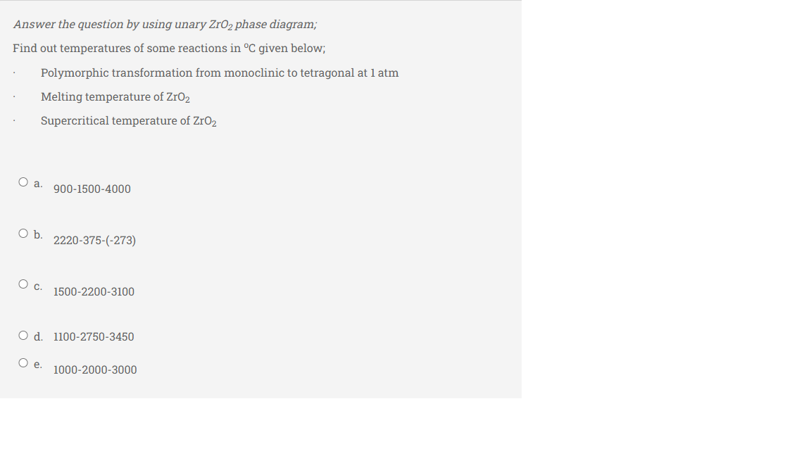 Solved Answer the question by using unary ZrO2 phase | Chegg.com
