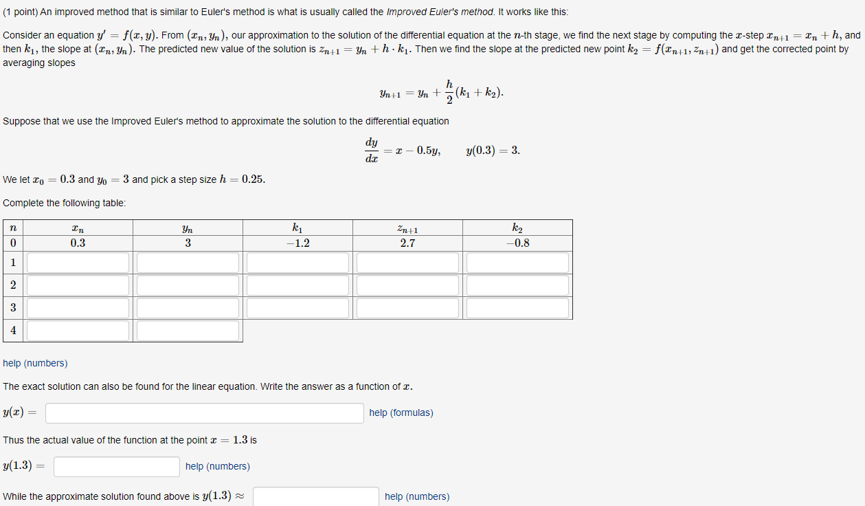 Solved (1 point) Consider the differential equation y' = 4xy | Chegg.com