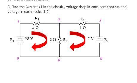 Solved 3. Find the Current I1 in the circuit, voltage drop | Chegg.com
