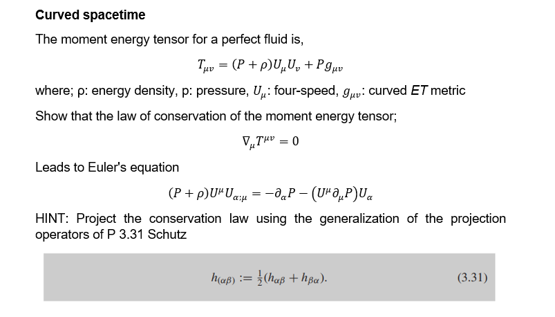 Solved Please I need an expert in general relativity, solve | Chegg.com