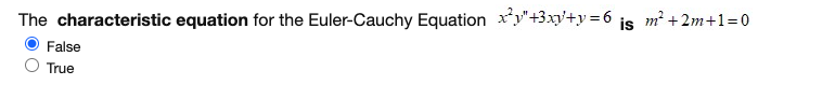Solved The Characteristic Equation For The Euler Cauchy