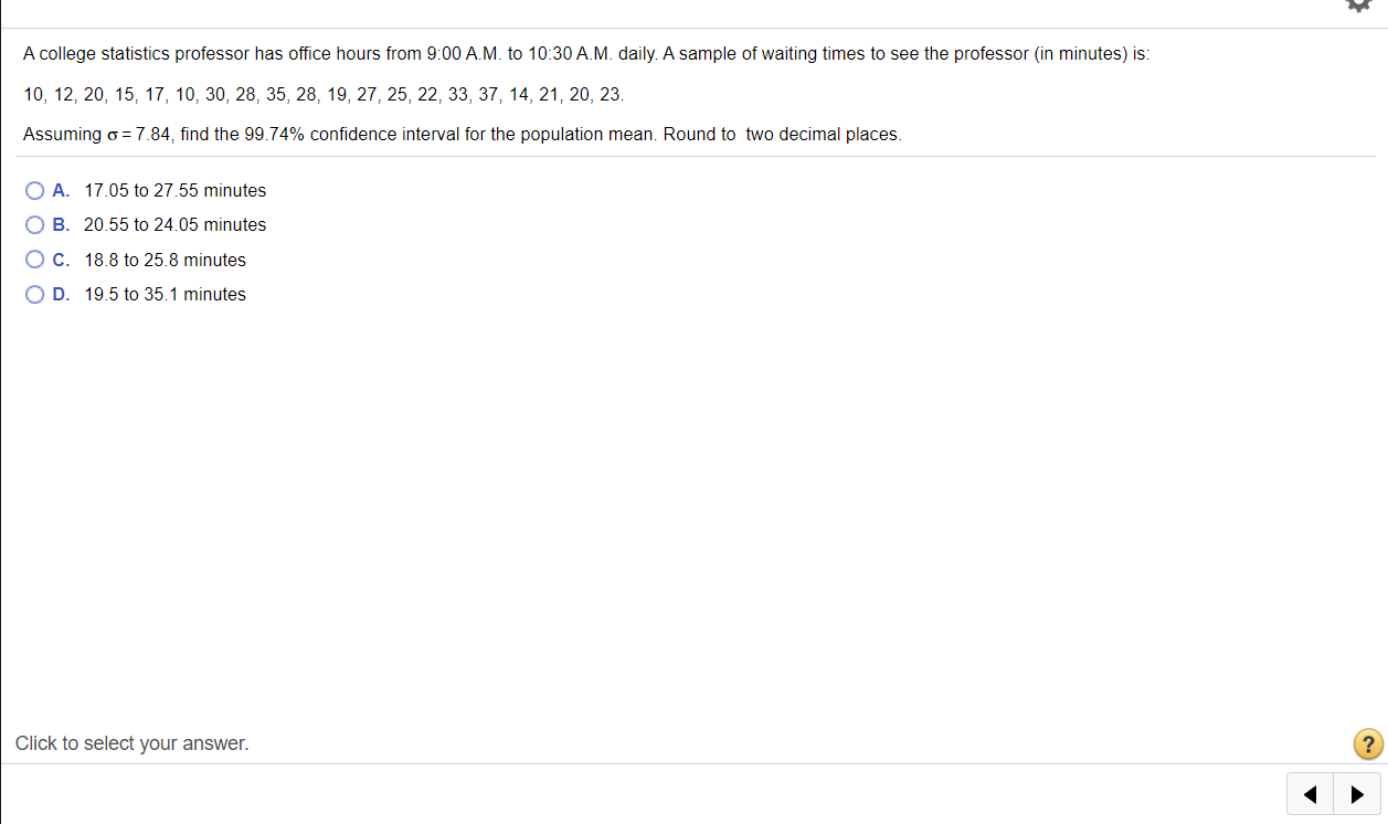 Solved A college statistics professor has office hours from | Chegg.com