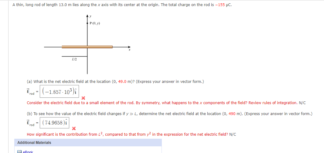 Solved A thin, long rod of length 13.0 m lies along the x | Chegg.com