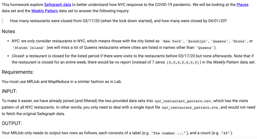 Solved MapReduce and MRJob Homework! This homework explore | Chegg.com