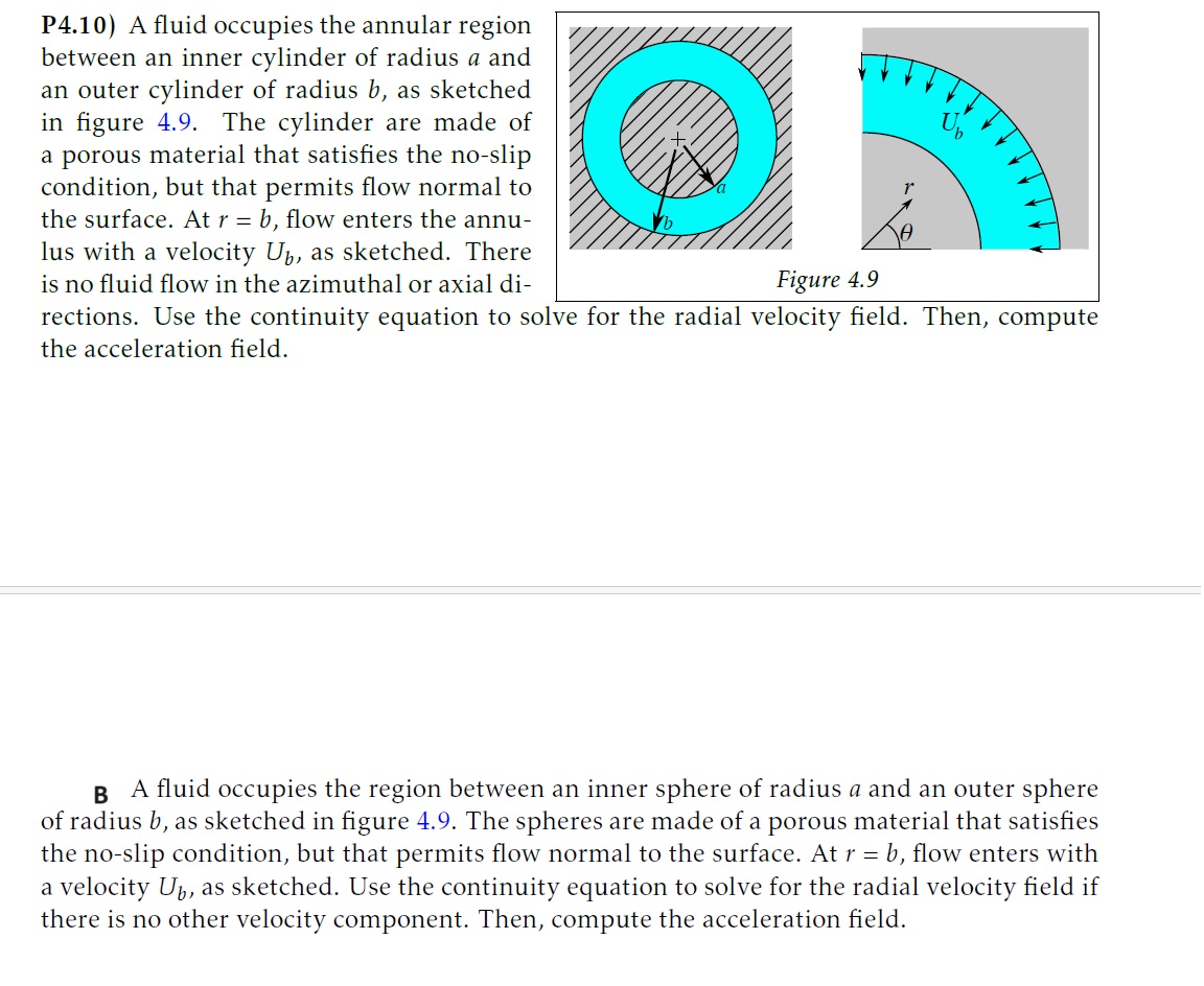 Solved P4.10) A fluid occupies the annular region between an | Chegg.com
