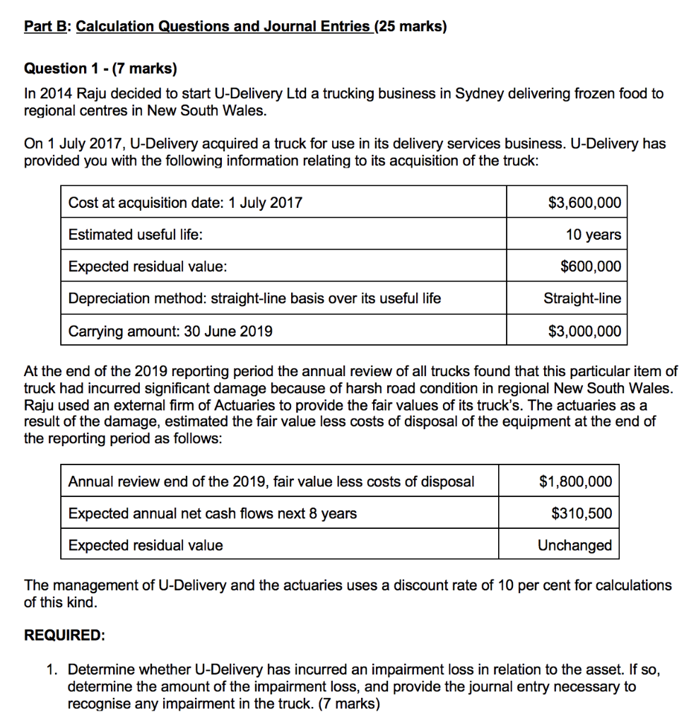 Solved Part B: Calculation Questions and Journal Entries (25 | Chegg.com