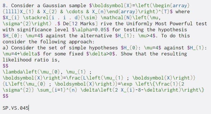 Solved 8. Consider a Gaussian sample | Chegg.com