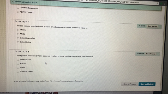 Solved auestion Completion Status: QUESTION 1 10 points Save | Chegg.com