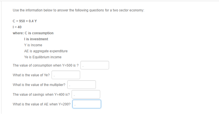 Solved Using the consumption function below, calculate | Chegg.com