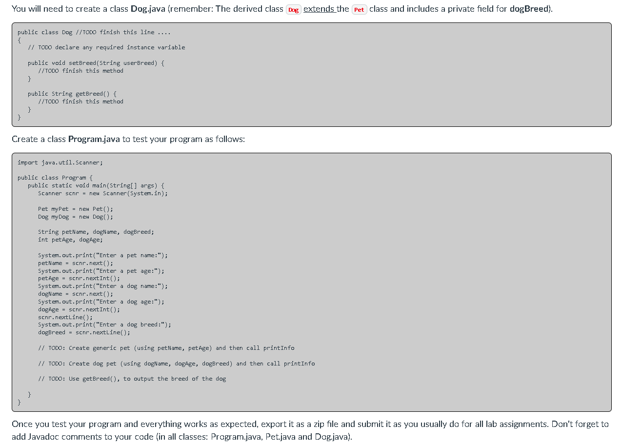 Solved Your are going to practice class inheritance in this | Chegg.com
