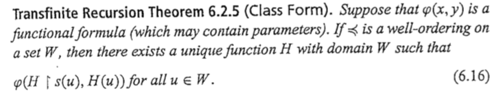 Solved Transfinite Recursion Theorem 625 Class Form 4120