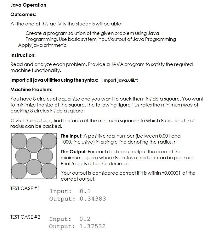 Java Operation Outcomes: At the end of this activity | Chegg.com