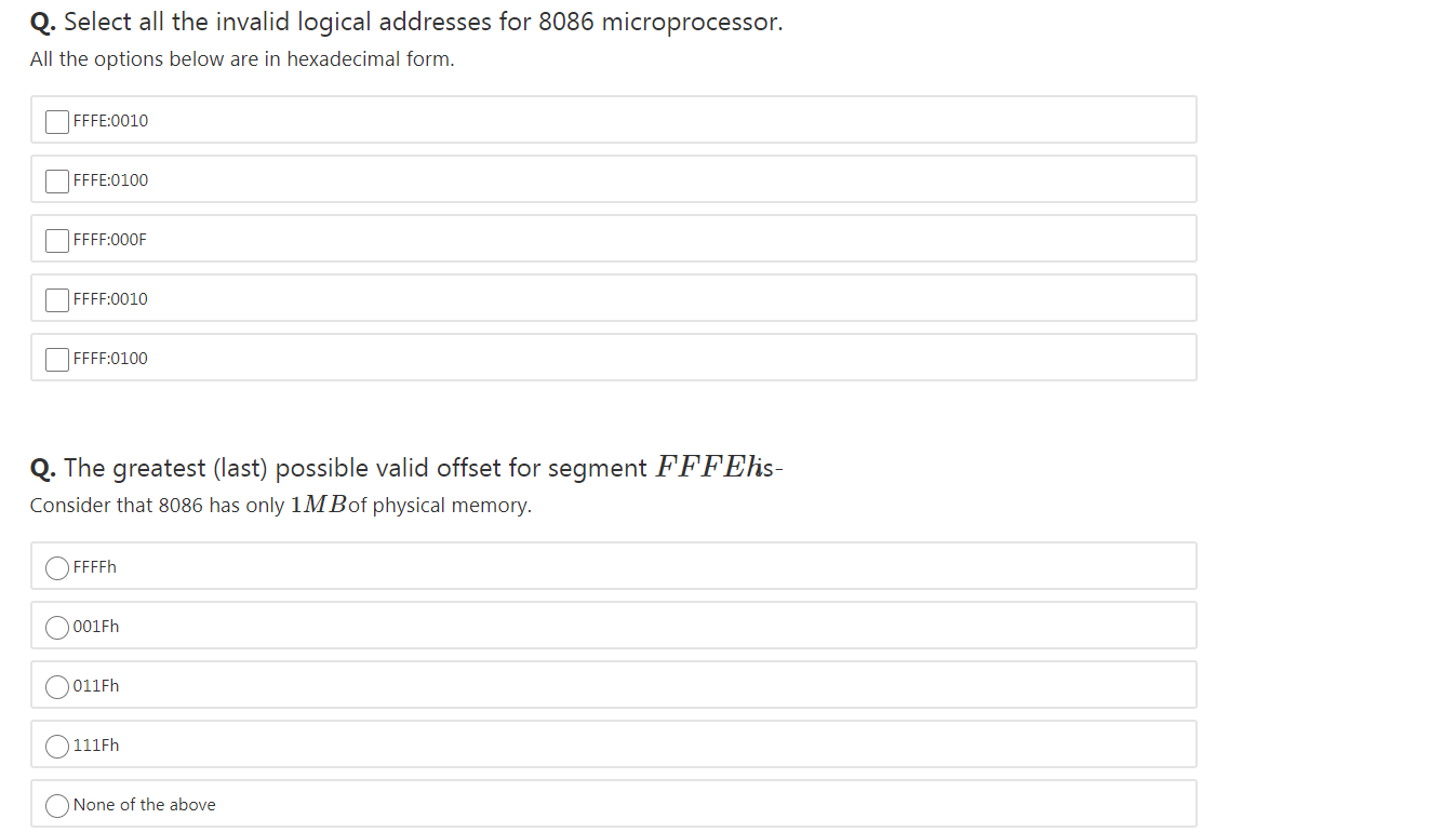 Solved Suppose, a microprocessor has 22 bit Address Bus and | Chegg.com