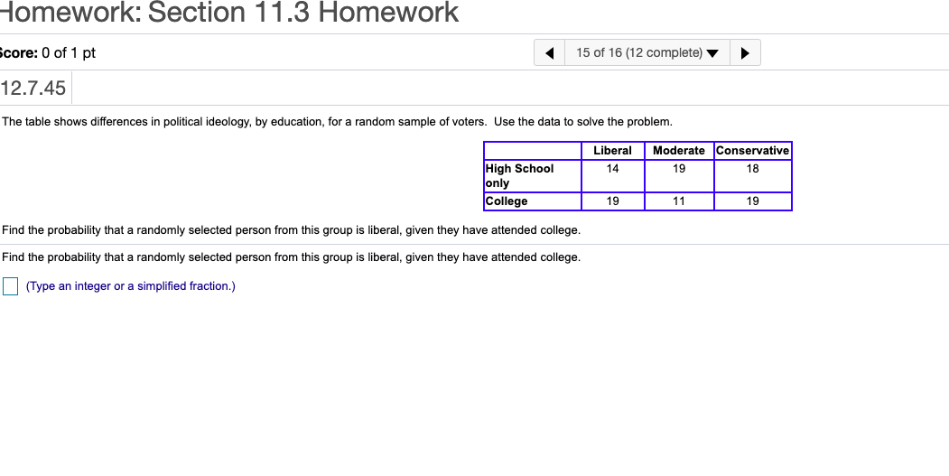 Solved Homework: Section 11.3 Homework Score: 0 of 1 pt 1 13 | Chegg.com