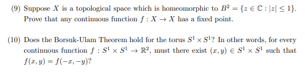 Solved (9) ﻿Suppose x ﻿is a topological space which is | Chegg.com